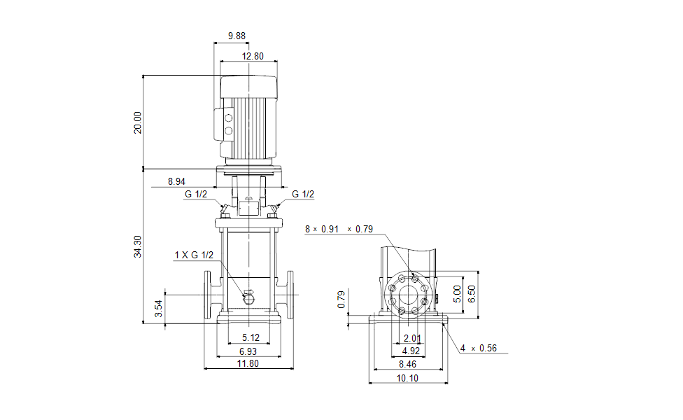 Grundfos Cr15-10 96523621 20Hp Stainless Centrifugal Pump